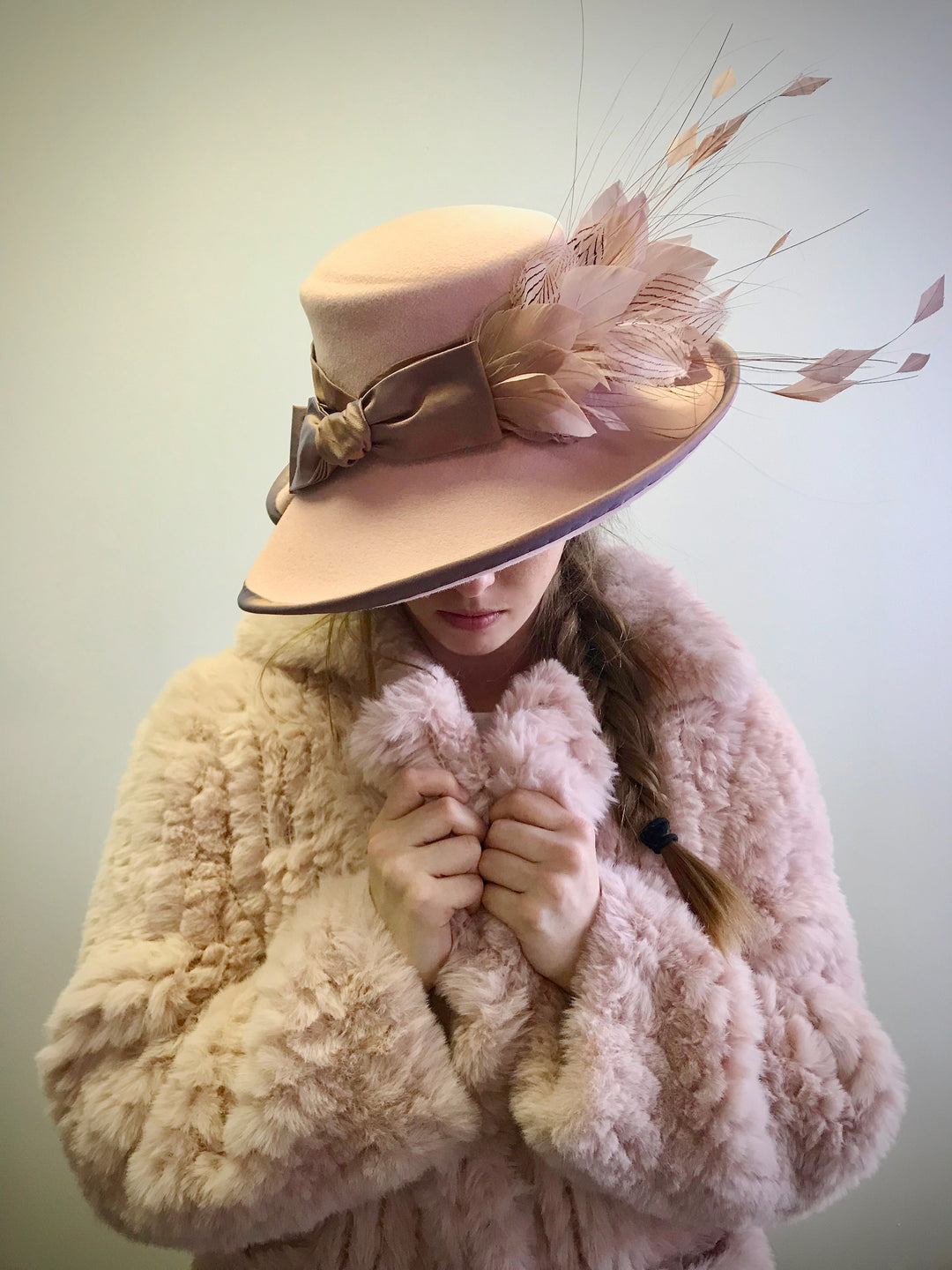 Dressy Pink Wide Brim Wool Felt Winter or Spring Hat – What a Great Hat